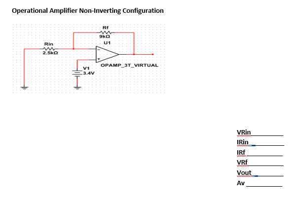 Solved Operational Amplifier Non-Inverting Configuration Rf | Chegg.com