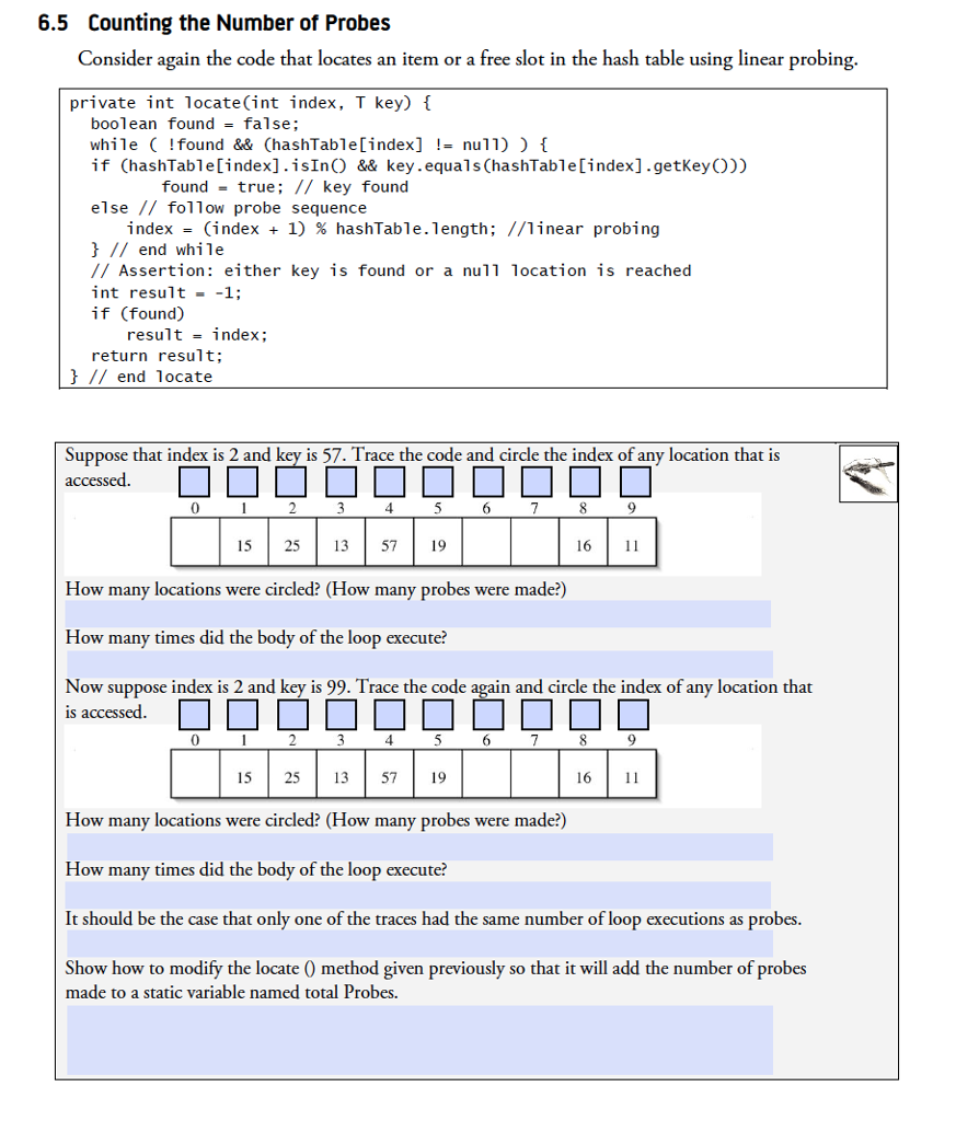 Solved Counting the Number of Probes Consider again the code | Chegg.com