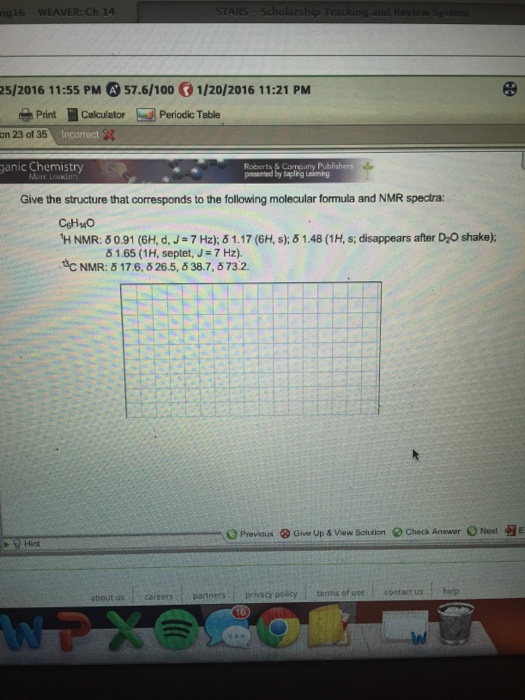 Solved C6H14O | Chegg.com