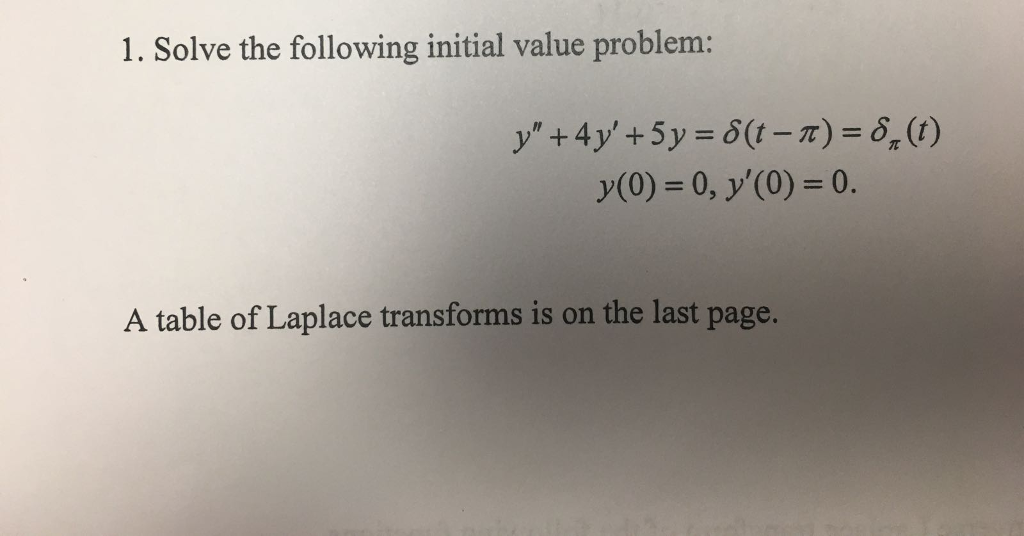 Solved Solve the following initial value problem: y" + 4y' | Chegg.com