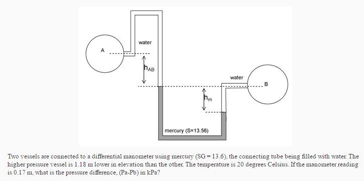 Solved Two vessels are connected to a differential | Chegg.com