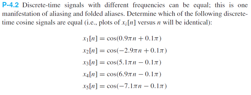 Solved Discrete-time signals with different frequencies can | Chegg.com