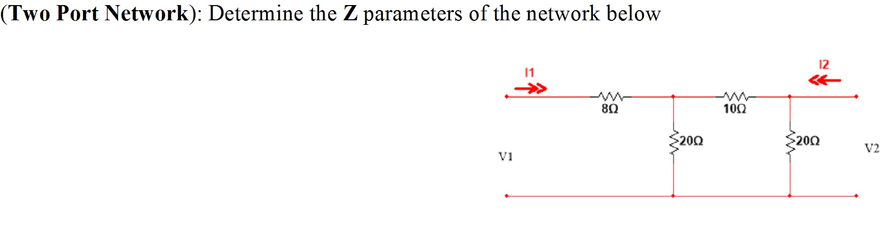 Solved Determine the Z parameters of the network below | Chegg.com