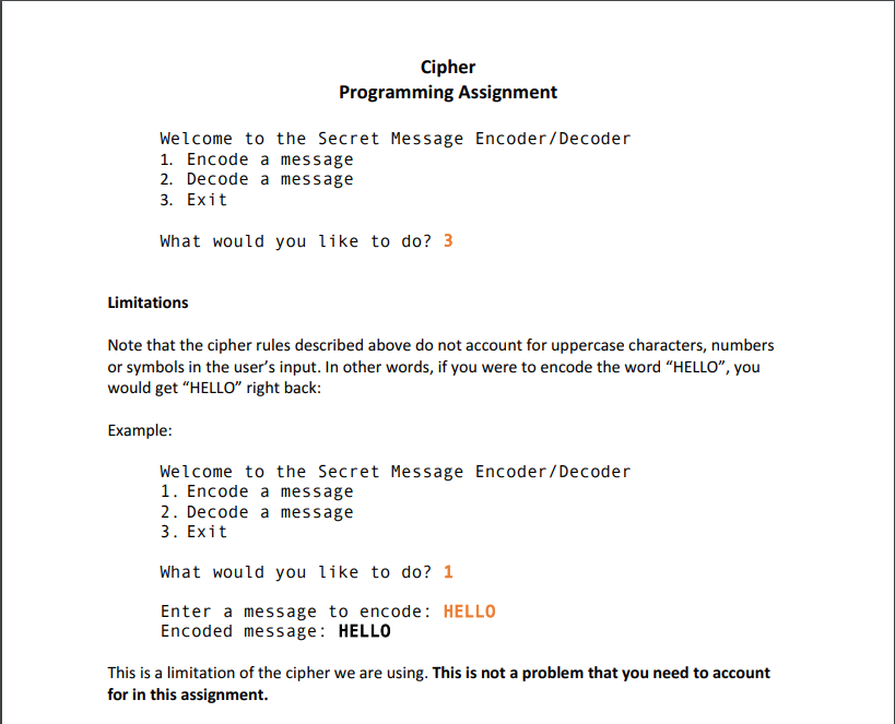 Solved Cipher Programming Assignment To protect the content | Chegg.com
