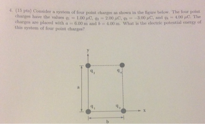 Solved Consider a system of four point charges as shown in | Chegg.com