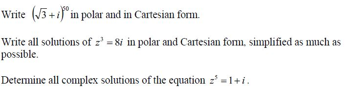 Solved Write (Squareroot 3 + i)^50 in polar and in Cartesian | Chegg.com