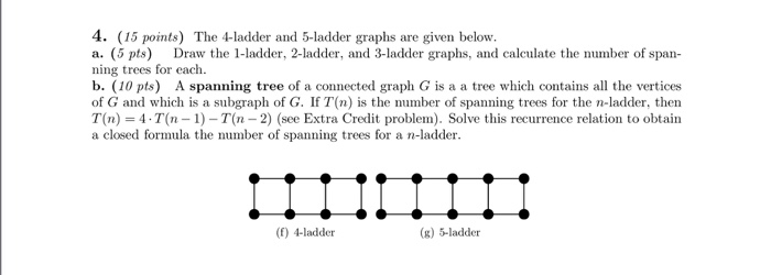 Solved The 4-ladder and 5-ladder graphs are given below. | Chegg.com