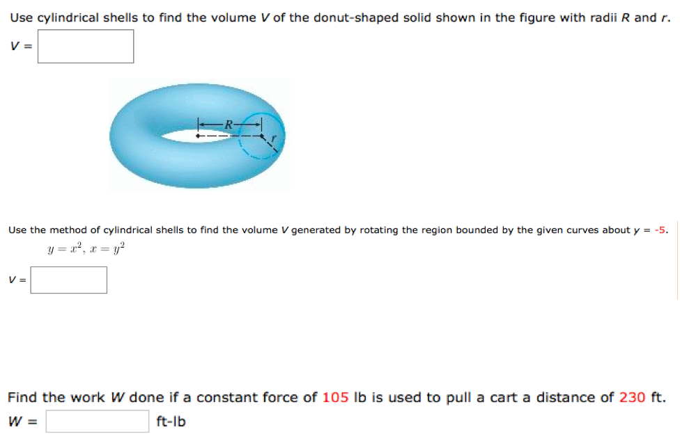 Solved Use cylindrical shells to find the volume V of the | Chegg.com