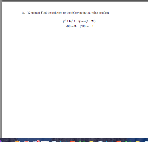 Solved 7. (12 points) Find the solution to the following | Chegg.com