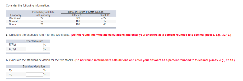 Solved Consider the following information Rate of Return if | Chegg.com