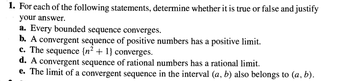 Solved 1. For each of the following statements, determine | Chegg.com