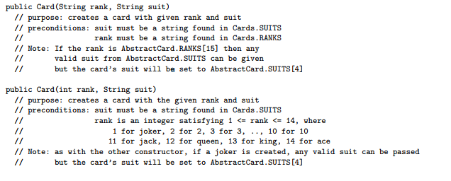 Solved JAVA A standard deck of playing cards consists of | Chegg.com