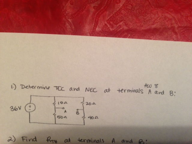 Determine TEC and NEC at terminals A and B (Show all | Chegg.com