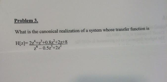 Solved What is the canonical realization of a system whose | Chegg.com