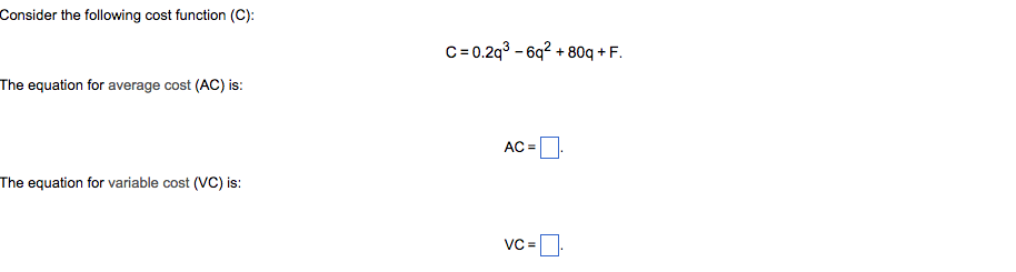 Consider the following cost function (C): The | Chegg.com