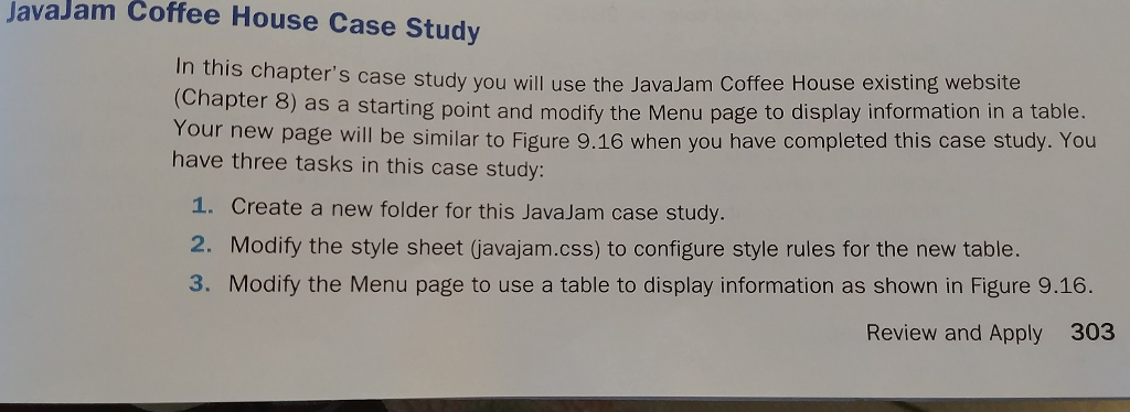 Solved JavaJam Coffee House Case Study In this chapter's | Chegg.com
