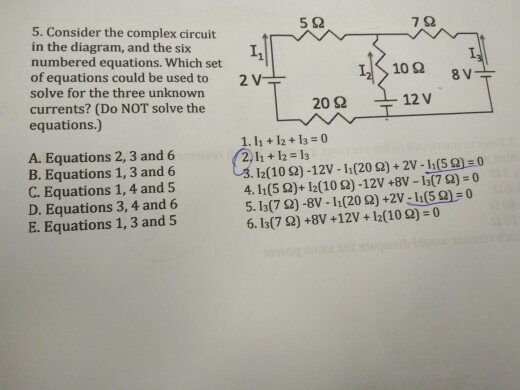 Solved 5 7Ω 5. Consider the complex circuit in the diagram, | Chegg.com