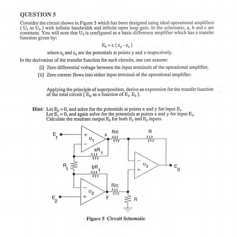 Solved QUESTION 5 Consider the circuit shown in Figure 5 | Chegg.com