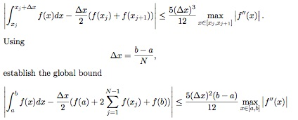 For the Trapezoid rule, prove the error bound Using | Chegg.com