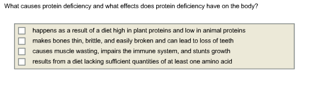 Solved What causes protein deficiency and what effects does | Chegg.com