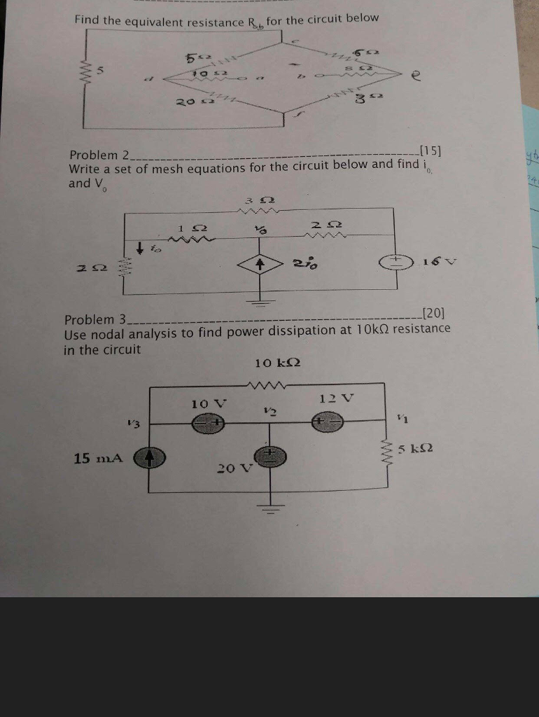 Solved the equivalent resistance R, for the circuit below | Chegg.com
