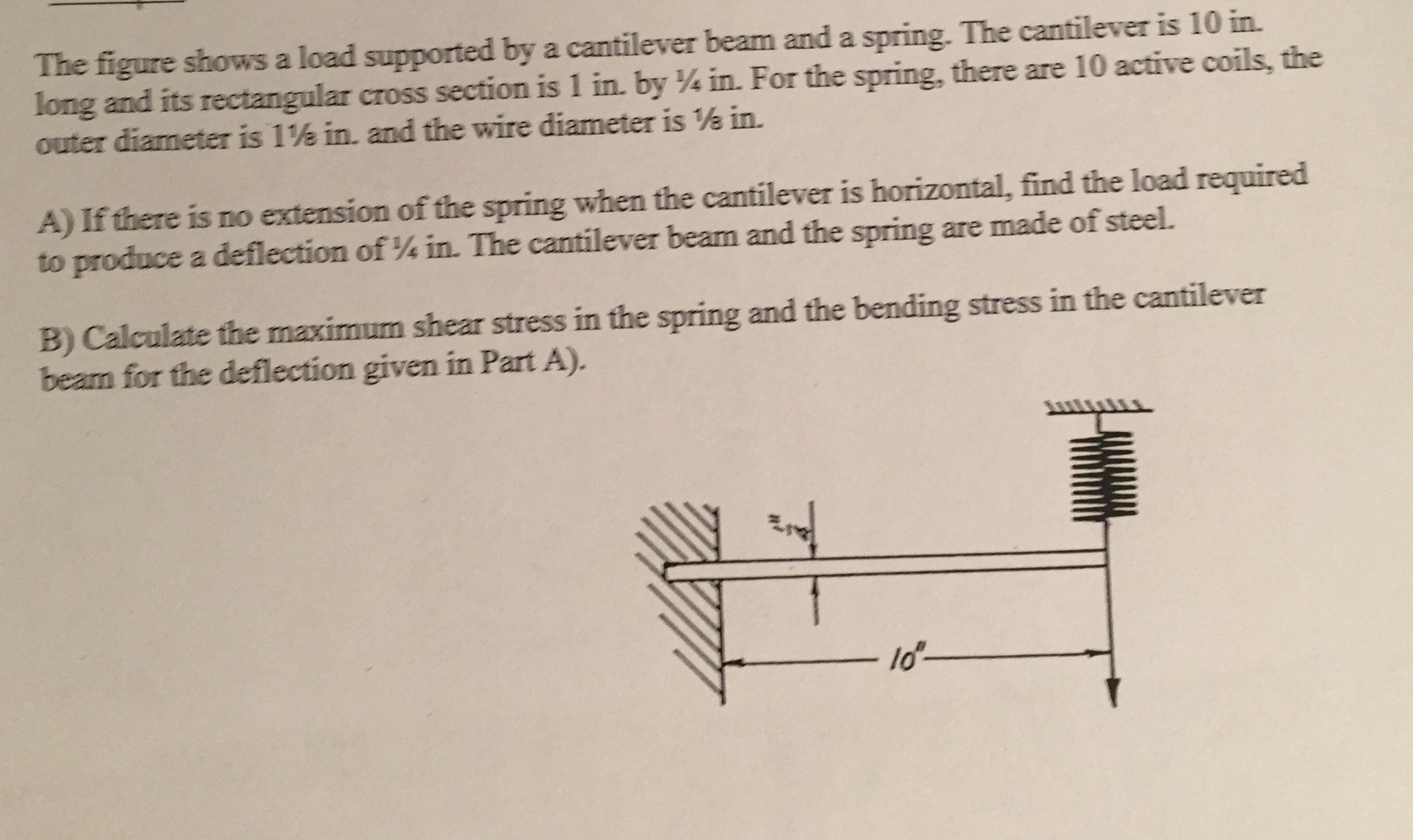 The Figure Shows A Load Supported By A Cantilever
