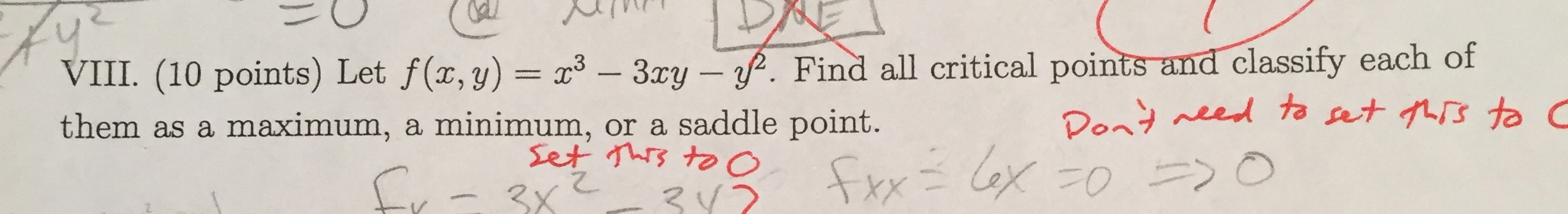 Solved Let f(re, y) = x^3 - 3_xy - y^2 Find all critical | Chegg.com