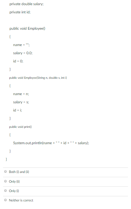 Solved Question7 Which of the following class definitions is | Chegg.com