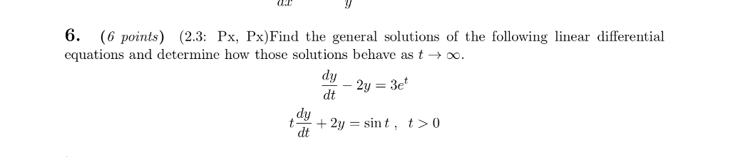 Solved U.L l the general solutions of the following linear | Chegg.com