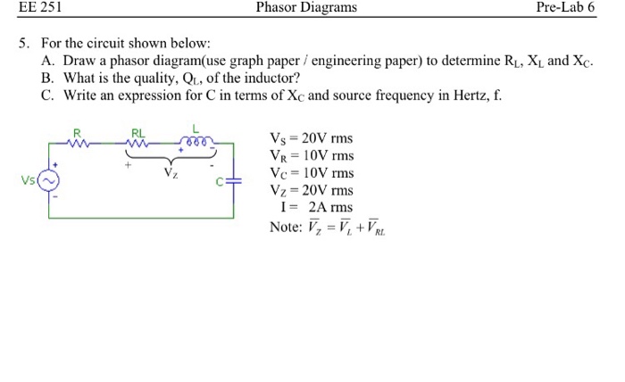 4. For the circuit shown below: A. Draw a phasor | Chegg.com