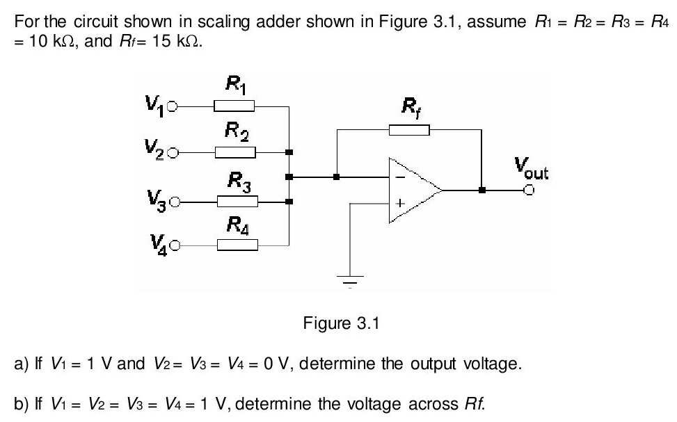 Solved For the circuit shown in scaling adder shown in | Chegg.com