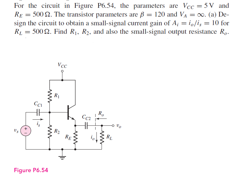 Solved For the circuit in Figure P6.54, the parameters are | Chegg.com