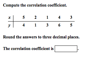Solved Compute the correlation coefficient. at Round the | Chegg.com