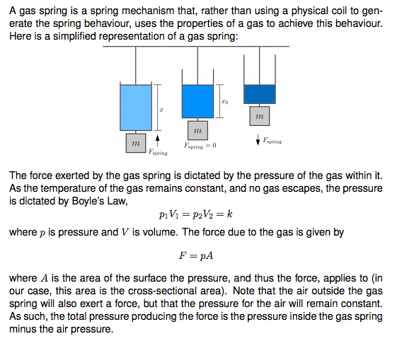 Solved A gas spring is a spring mechanism that, rather than | Chegg.com