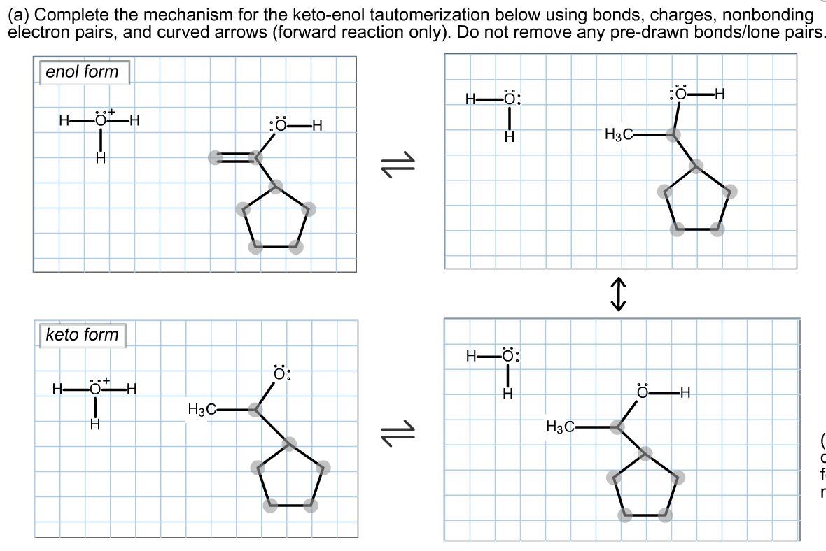 Solved (a) Complete the mechanism for the keto-enol | Chegg.com