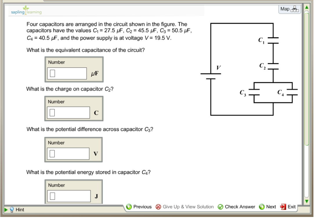 Solved Map pling learning Four capacitors are arranged in | Chegg.com