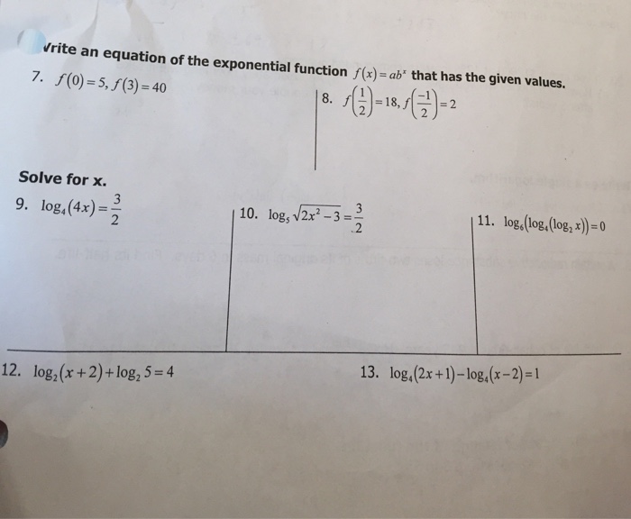 Solved Write an equation of the exponential function f(x) = | Chegg.com
