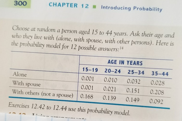 Solved 300 CHAPTER 12 Introducing Probability Choose at | Chegg.com