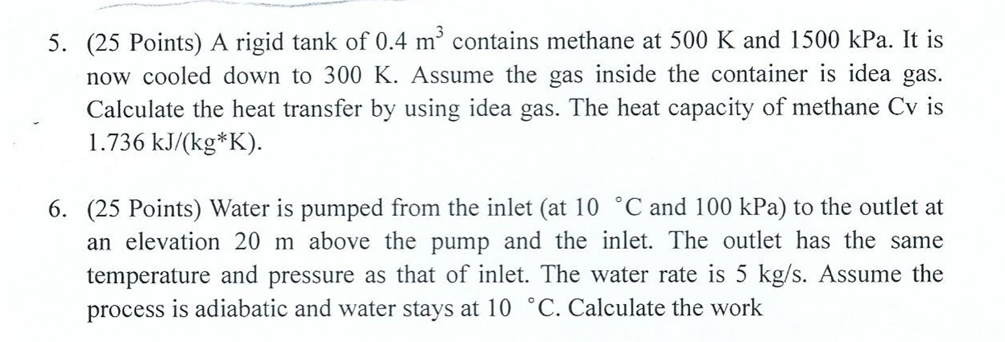A rigid tank of 0.4 m^3 contains methane at 500 K and | Chegg.com