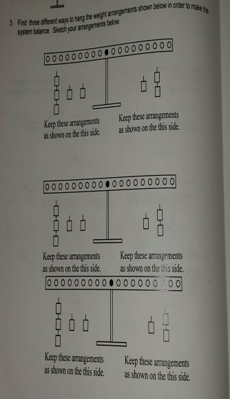 Solved find three different ways to hang the weight | Chegg.com