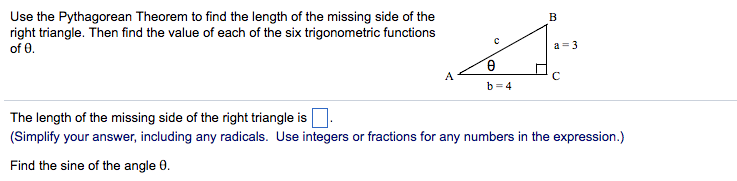 Solved Use the Pythagorean Theorem to find the length of the | Chegg.com