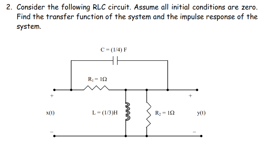 Solved Consider the following RLC circuit. Assume all | Chegg.com