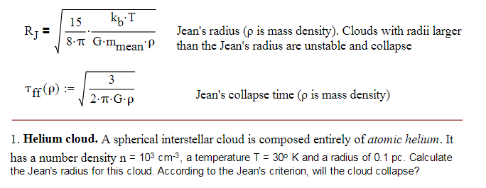 Solved kh.T 15 Jean's radius (p is mass density). Clouds | Chegg.com