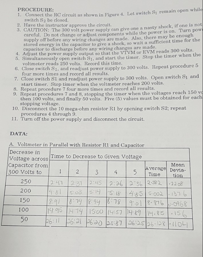 Solved EXPERIMENT THE RC CIRCUIT OBJECT The object of this | Chegg.com