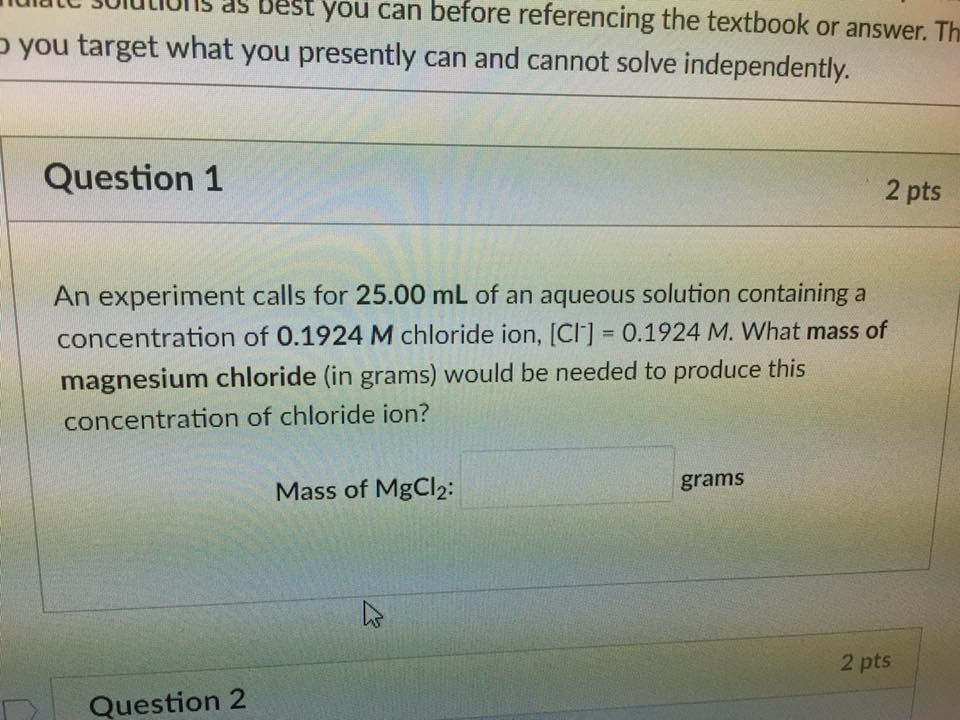 Solved ulate SUlutiuls as best you can before referencing | Chegg.com