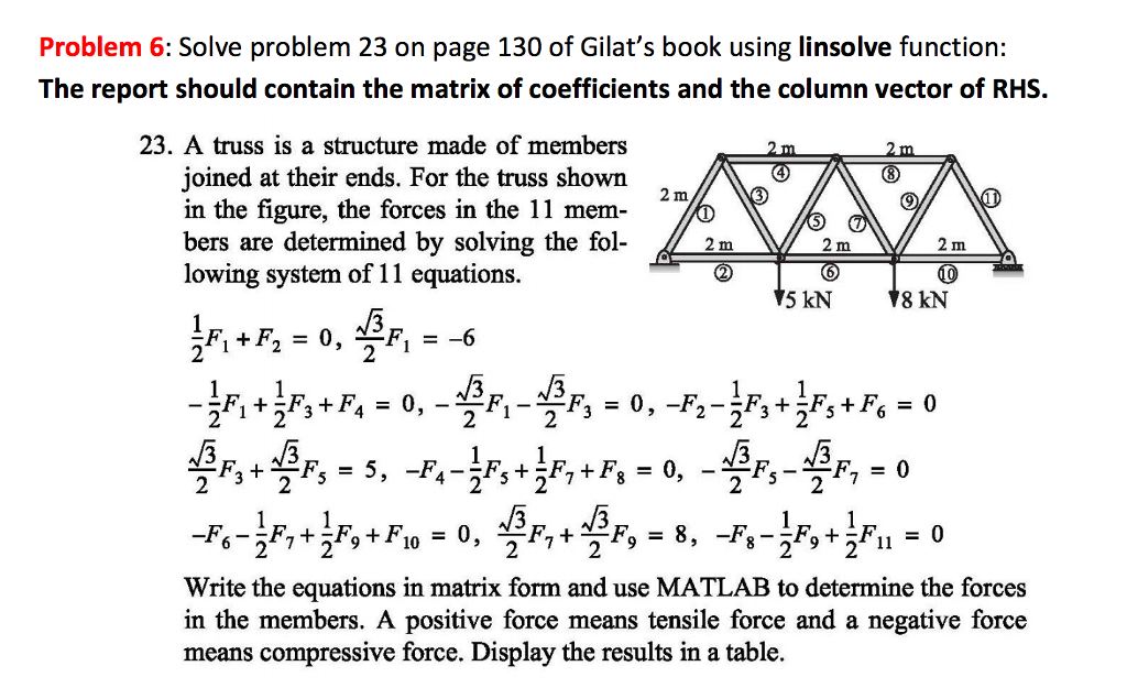 Solved Problem 6: Solve problem 23 on page 130 of Gilat's | Chegg.com
