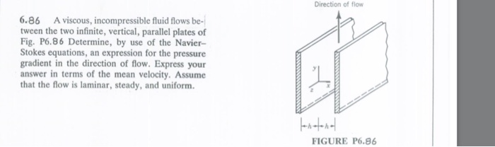 Solved 6 86 A Viscous Incompressible Fluid Flows Between