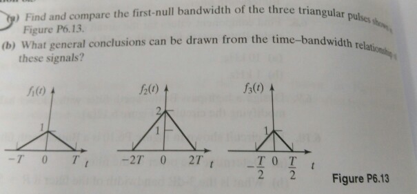 Solved he three triangular )Find and compare the first-null | Chegg.com