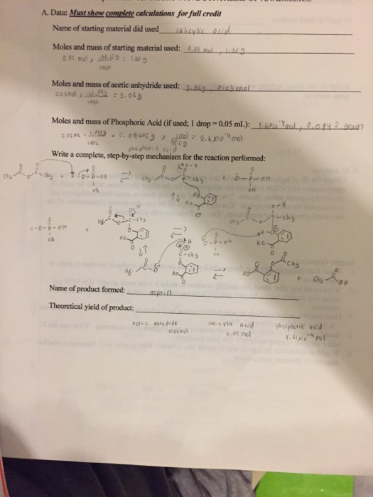 Solved Forgot how to calculate theoretical yield of product. | Chegg.com
