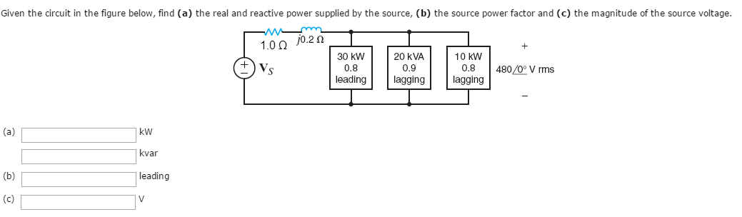 Solved Given the circuit in the figure below, find the real | Chegg.com